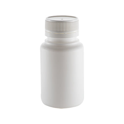 90mL White Plastic Tablet Bottle (10 pack) - with tamper tell lids ...